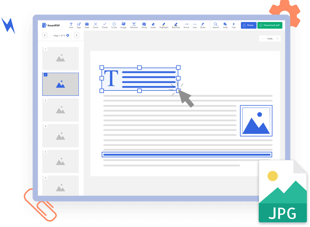 Convertir un documento PDF a JPG | PDFSmart